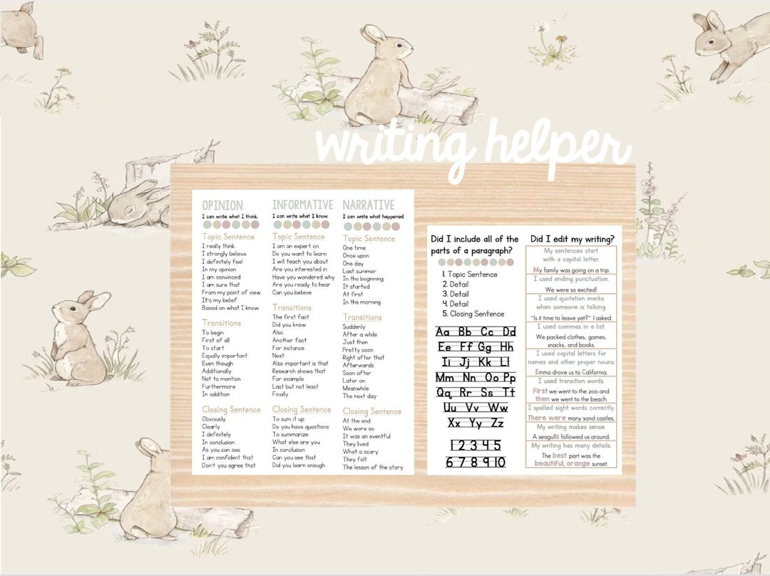 Writing Helper Narrative Informative Opinion Creative Writing ...