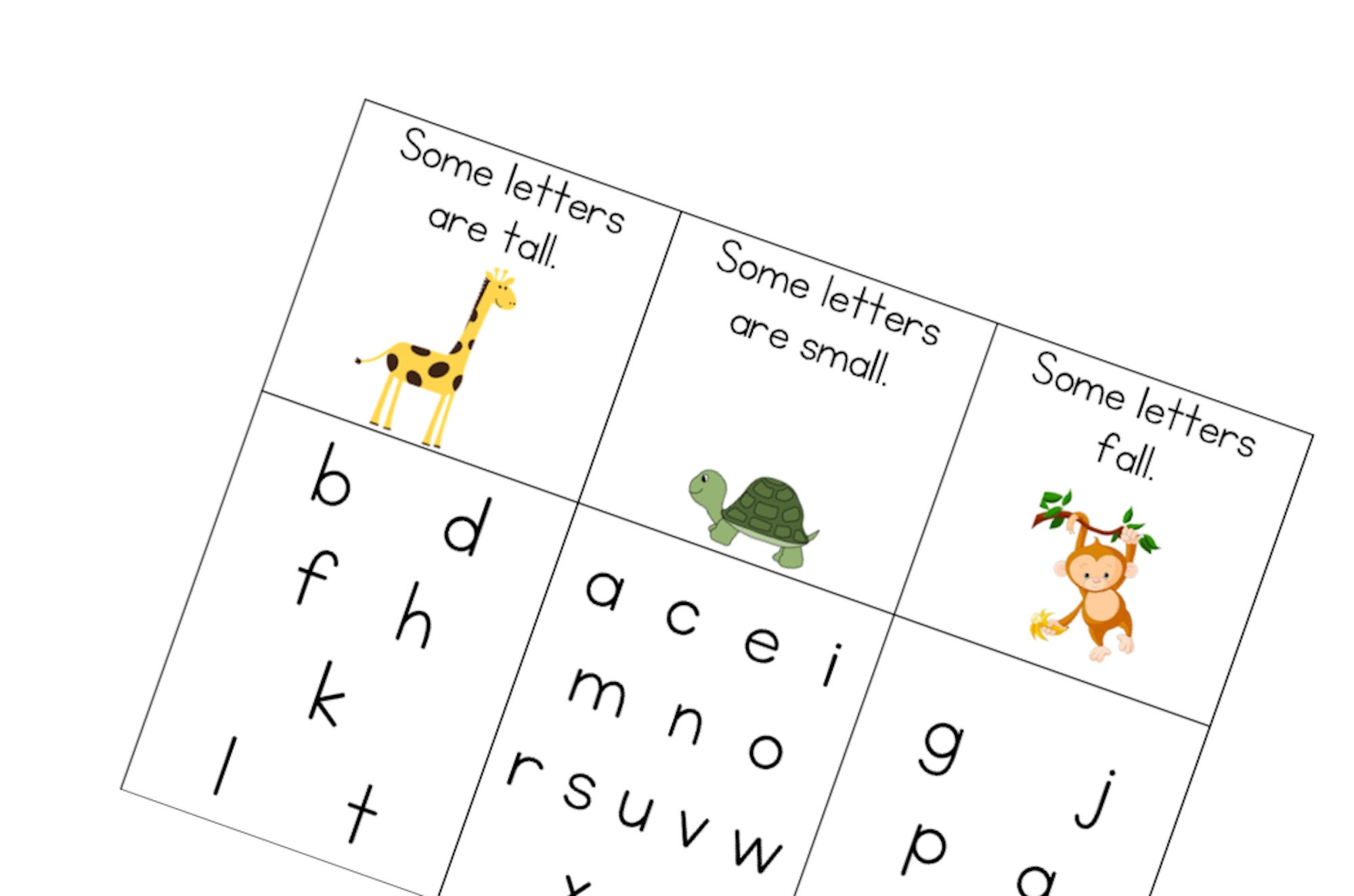 Writing Letters Poster Handwriting Helper Tall Small and | Etsy