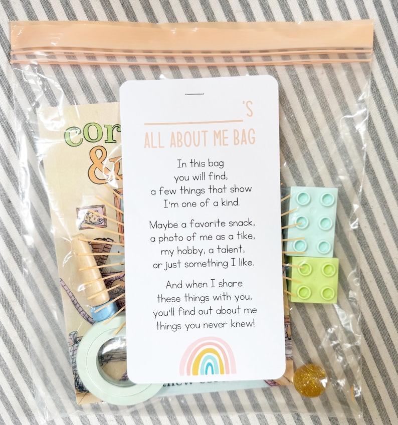 All About Me Bag - Back to School Activity - Get to Know You - Show and ...