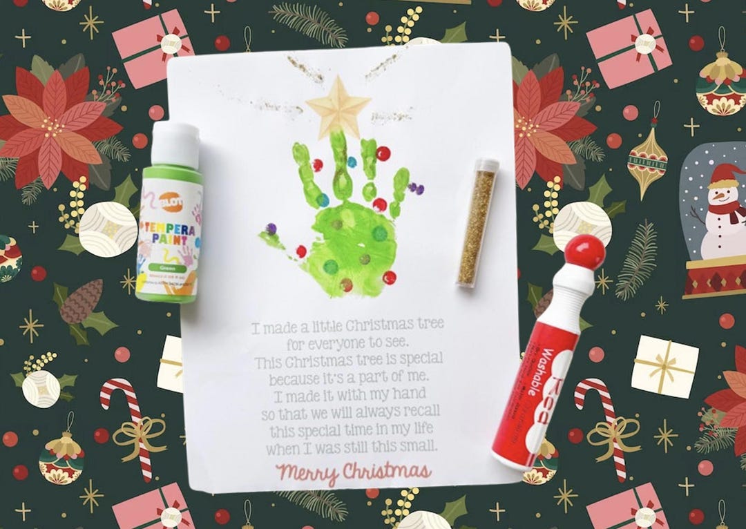 Christmas Tree Handprint Bundle - Christmas Keepsake - Christmas Poem ...