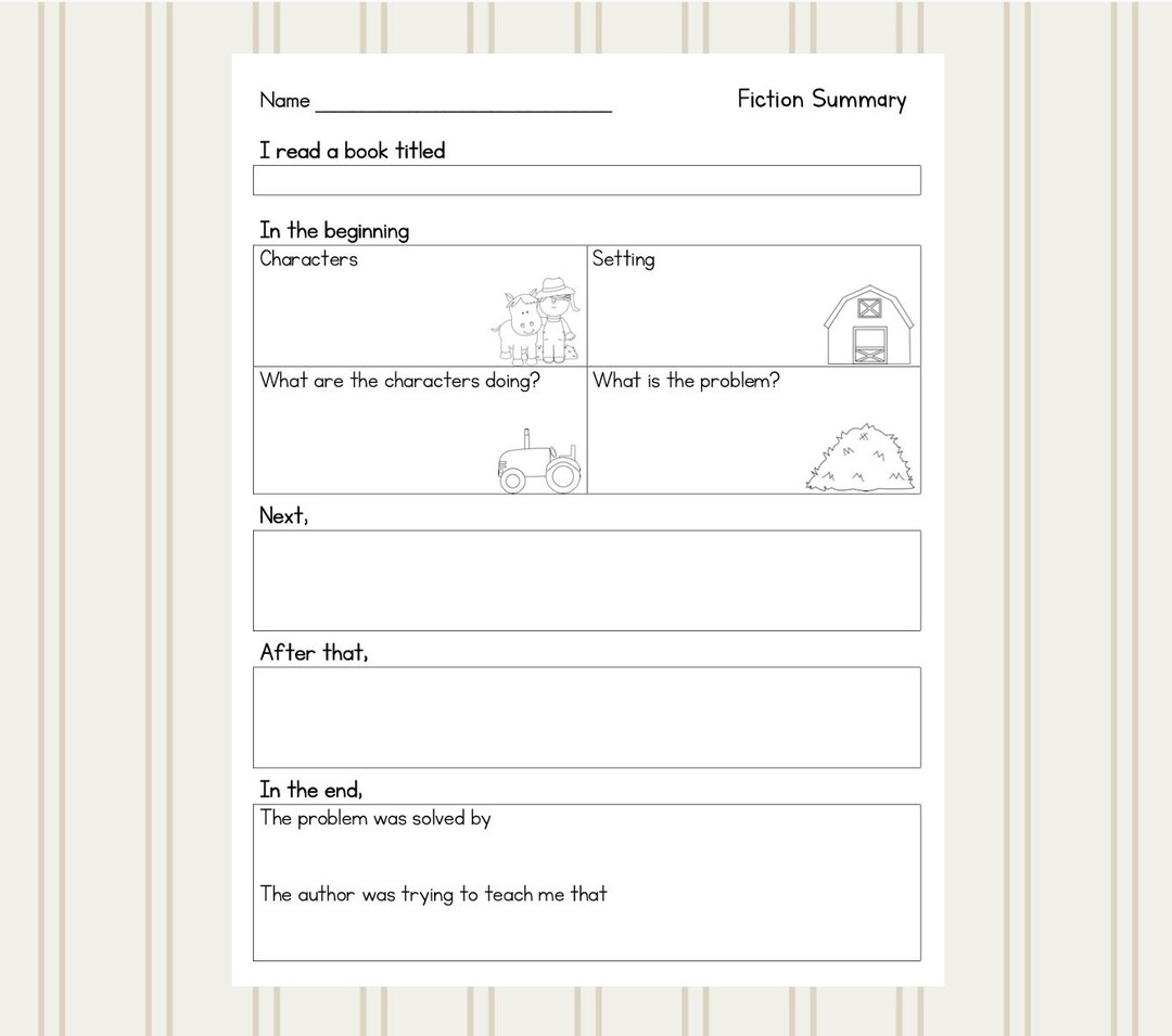 Fiction and Nonfiction Reading Response - Reading Summary - Reading ...