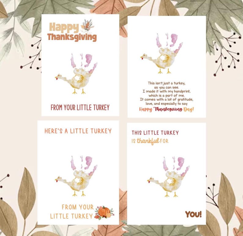 Thanksgiving Handprint Turkey Bundle - Thanksgiving Keepsake ...
