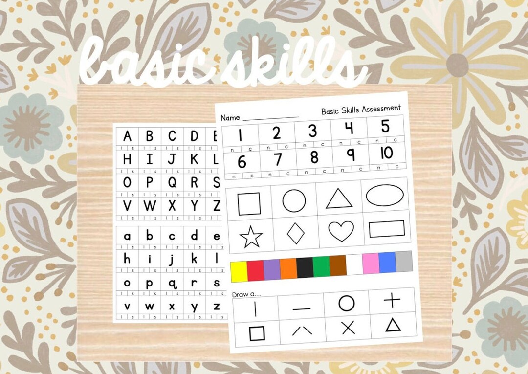 Letters, Numbers, Shapes, Colors, Drawing Asessment Preschool ...