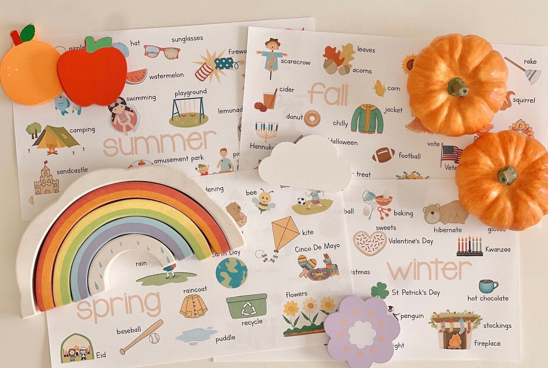 Seasonal Word Walls Writing Word List Vocabulary Seasons Sight Words ...