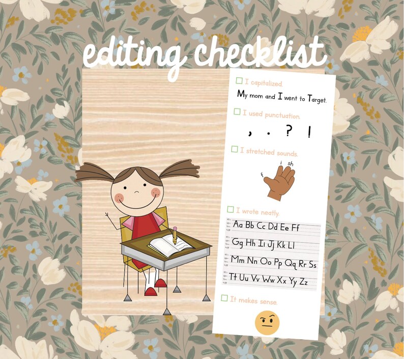 Writing Checklist Editing Rubric Self Editing Revising Elementary ...