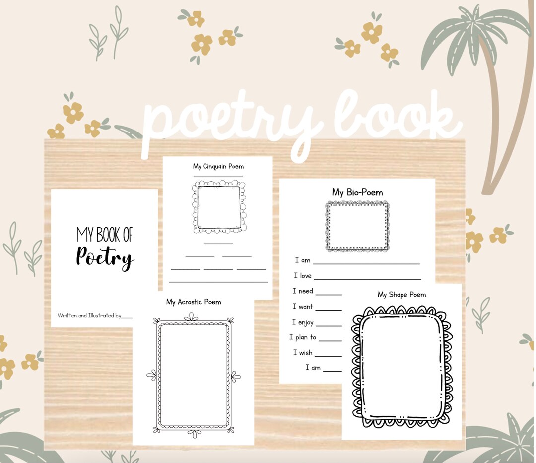 My Book of Poetry Poems Creative Writing Project Elementary Homeschool ...