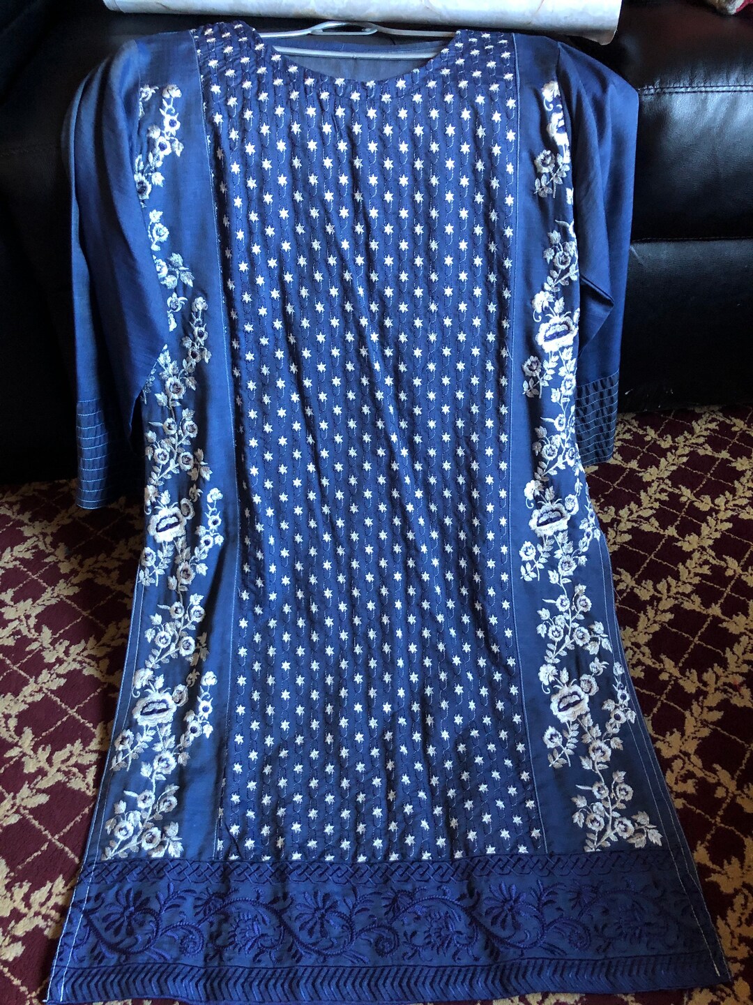 Vintage Style Embroidered Kurta/ Embroidered With Colorful Gorgeous ...