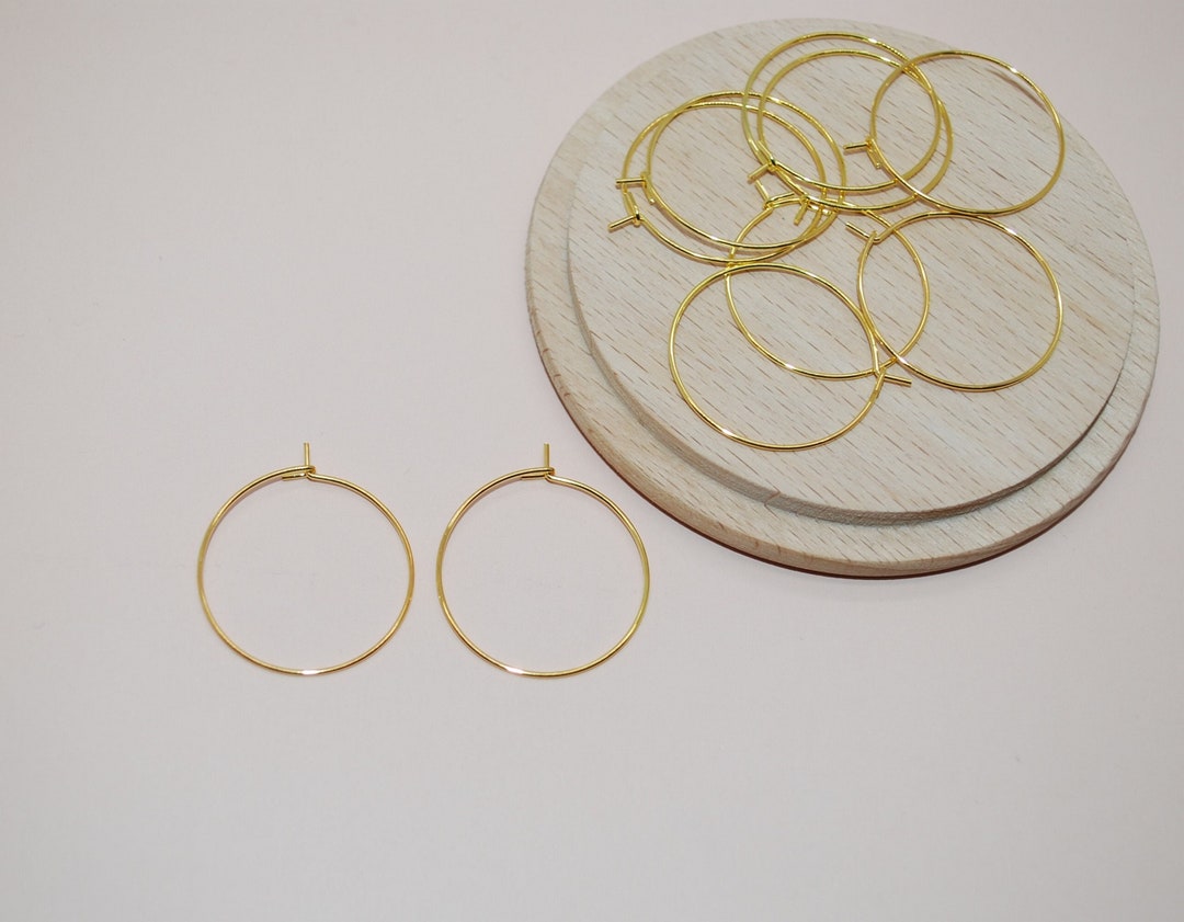 Set of 10 Gold Stainless Steel Hoop Earrings 25x30mm, 25mm Hoops for ...