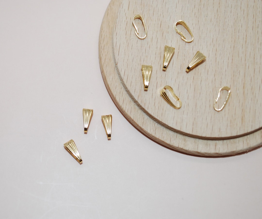 Set of 10 Golden Stainless Steel Bails 9mm for Jewelry Creation - Etsy