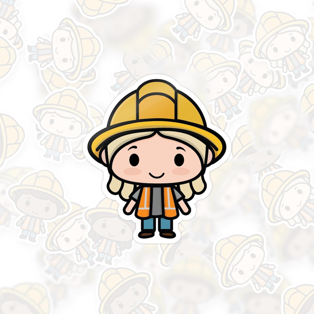Construction Worker Sticker - 4 Options - Vinyl - Etsy