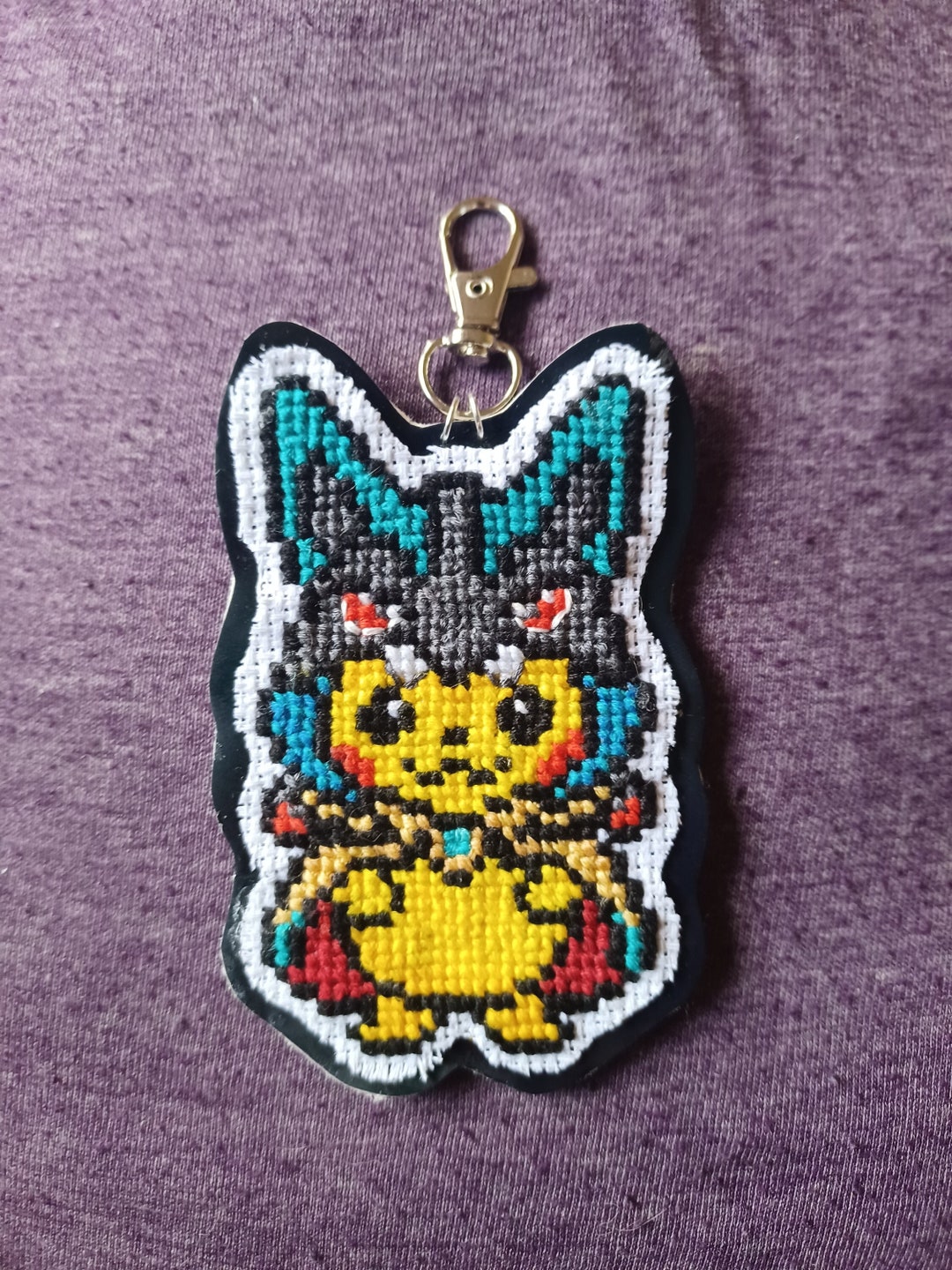 Mega Lucario Pika-cosplay Keychain - Etsy