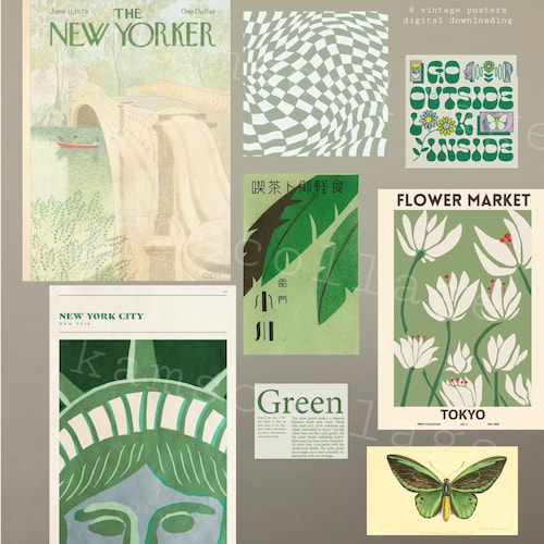 Vintage Posters Green Theme - Etsy