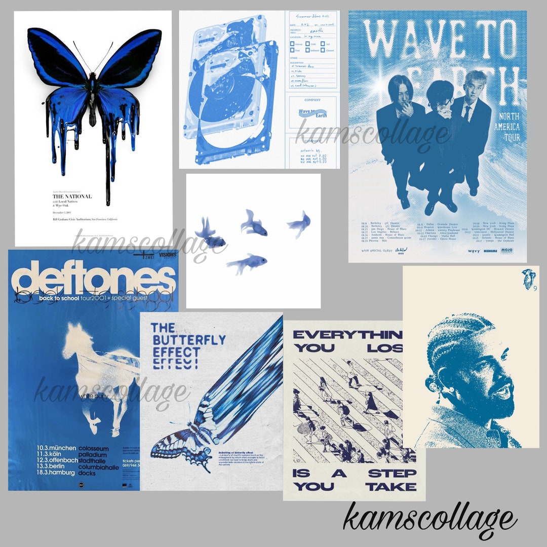 Blue Theme Prints Vintage Posters - Etsy