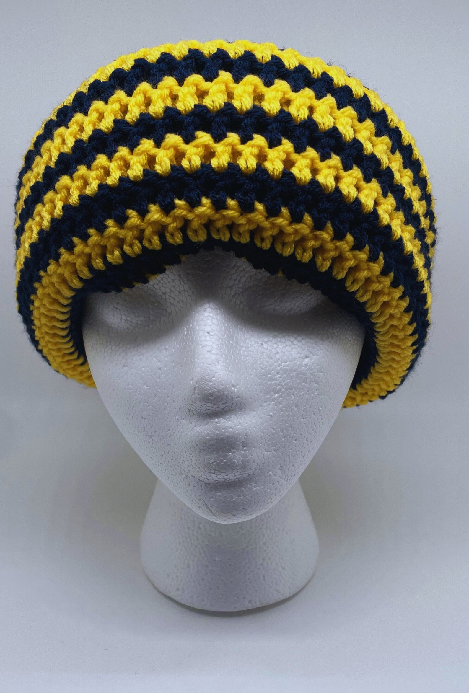 Navy Blue and Gold Crochet Ski Mask, Handmade Balaclava - Etsy
