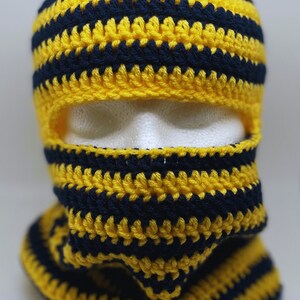Navy Blue and Gold Crochet Ski Mask, Handmade Balaclava - Etsy