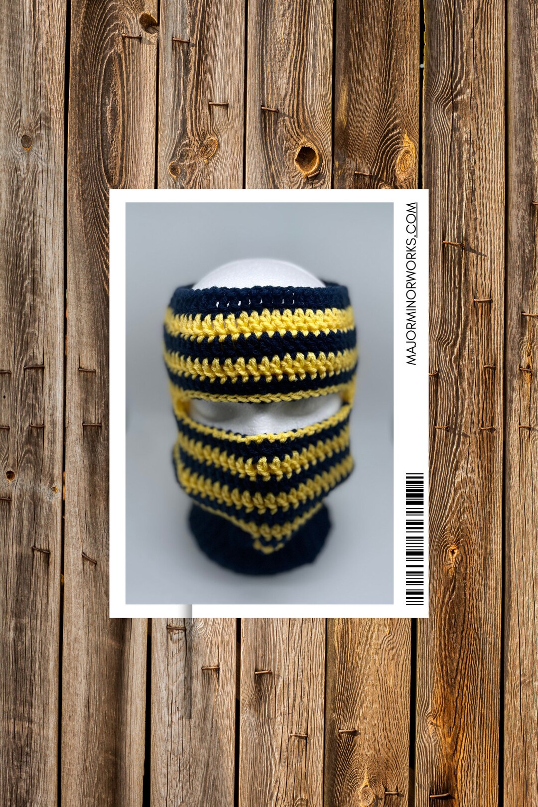 Blue and Gold Open Top Ski Mask,handmade Balaclava - Etsy