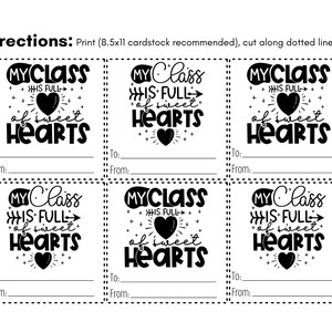 Class Sweethearts Printable Cards Black and White - Etsy