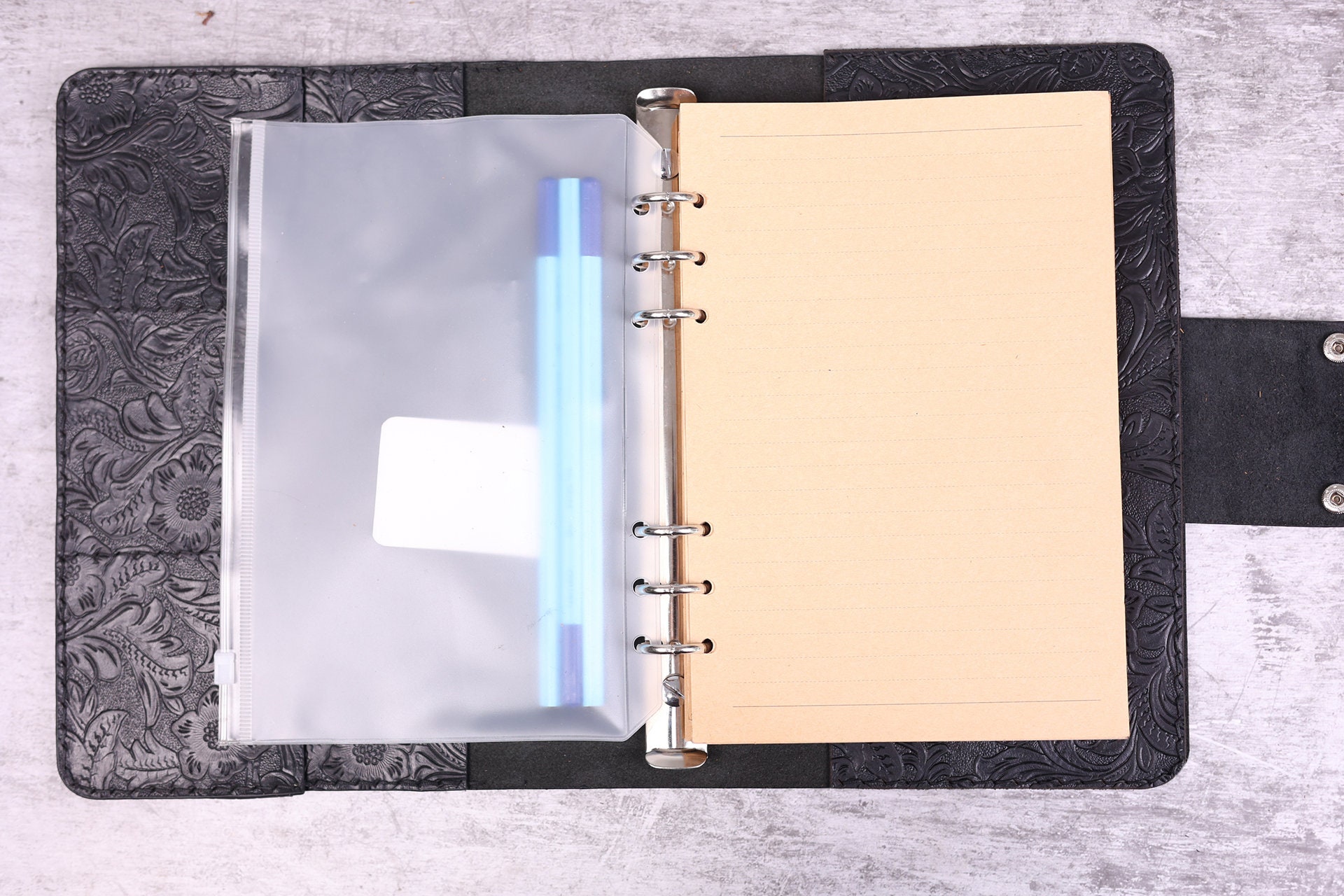 Embossed Leather Size A5 / A6 6 Ring Leather Refillable - Etsy