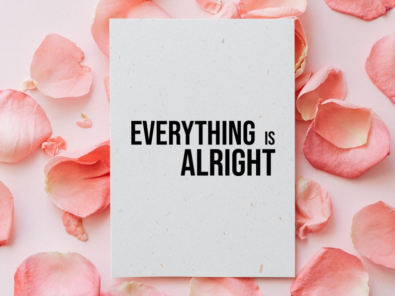 Everything is Alright, Printable Poster, Typography Wall Art ...