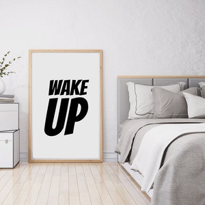 Wake Up Printable Poster Typography Wall Art Inspiration - Etsy
