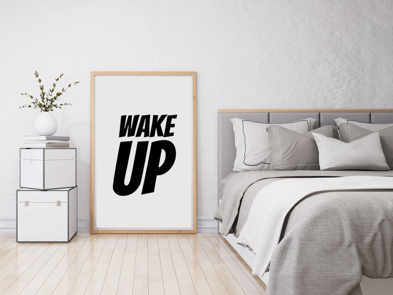 Wake Up Printable Poster Typography Wall Art Inspiration - Etsy