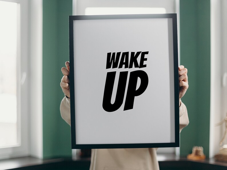Wake Up Printable Poster Typography Wall Art Inspiration | Etsy