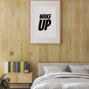 Wake Up Printable Poster Typography Wall Art Inspiration - Etsy
