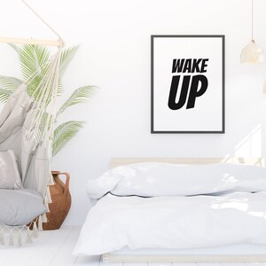 Wake Up Printable Poster Typography Wall Art Inspiration - Etsy