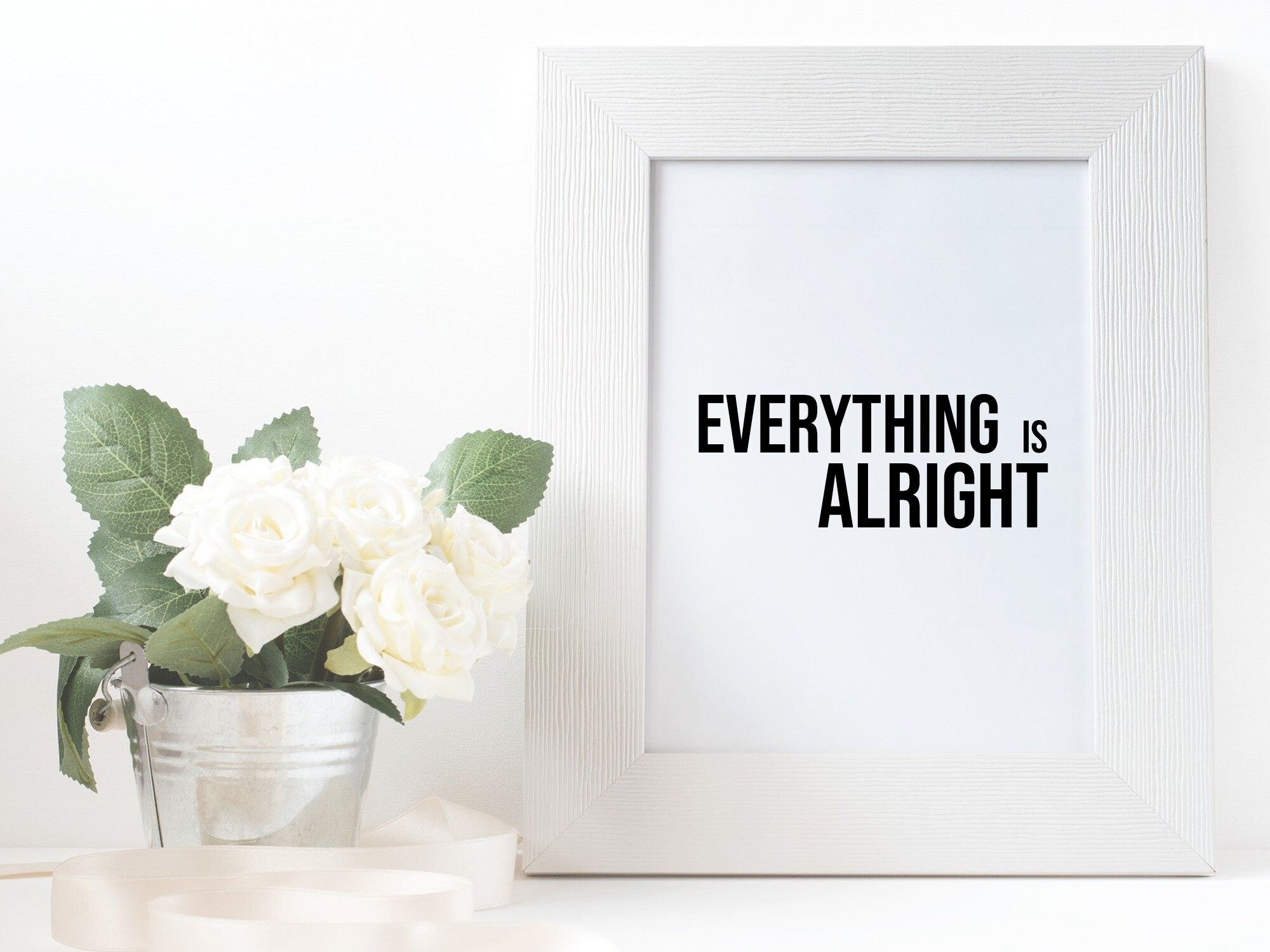 Everything is Alright, Printable Poster, Typography Wall Art ...