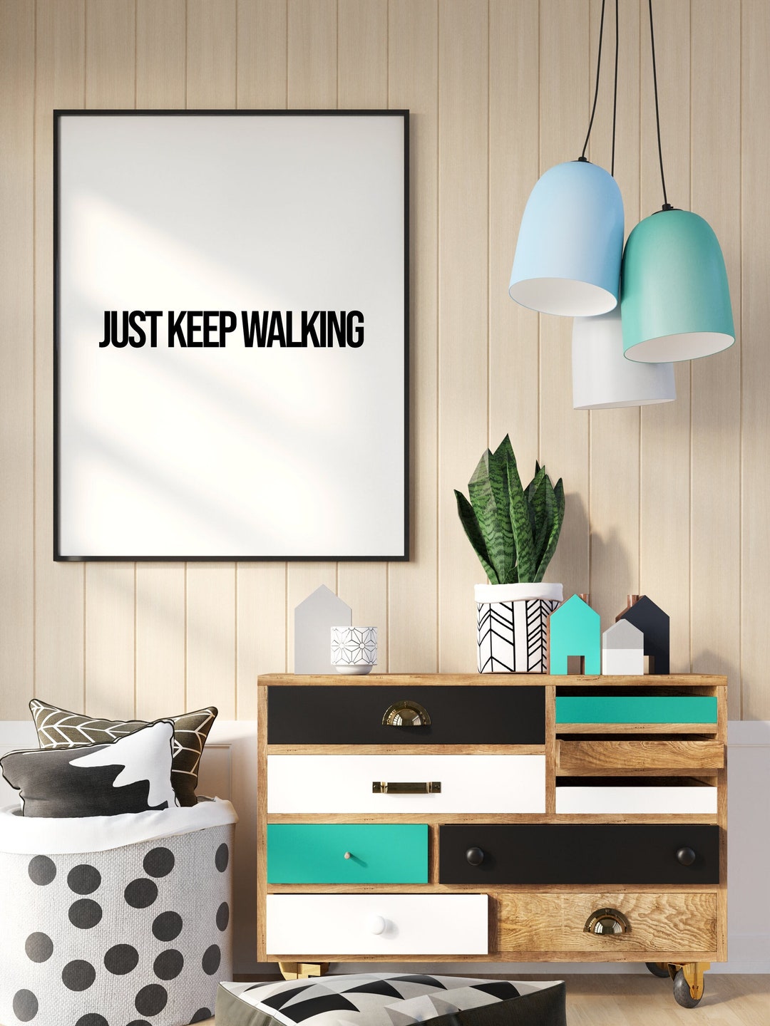 Just Keep Walking, Printable Poster, Typography Wall Art, Inspiration ...