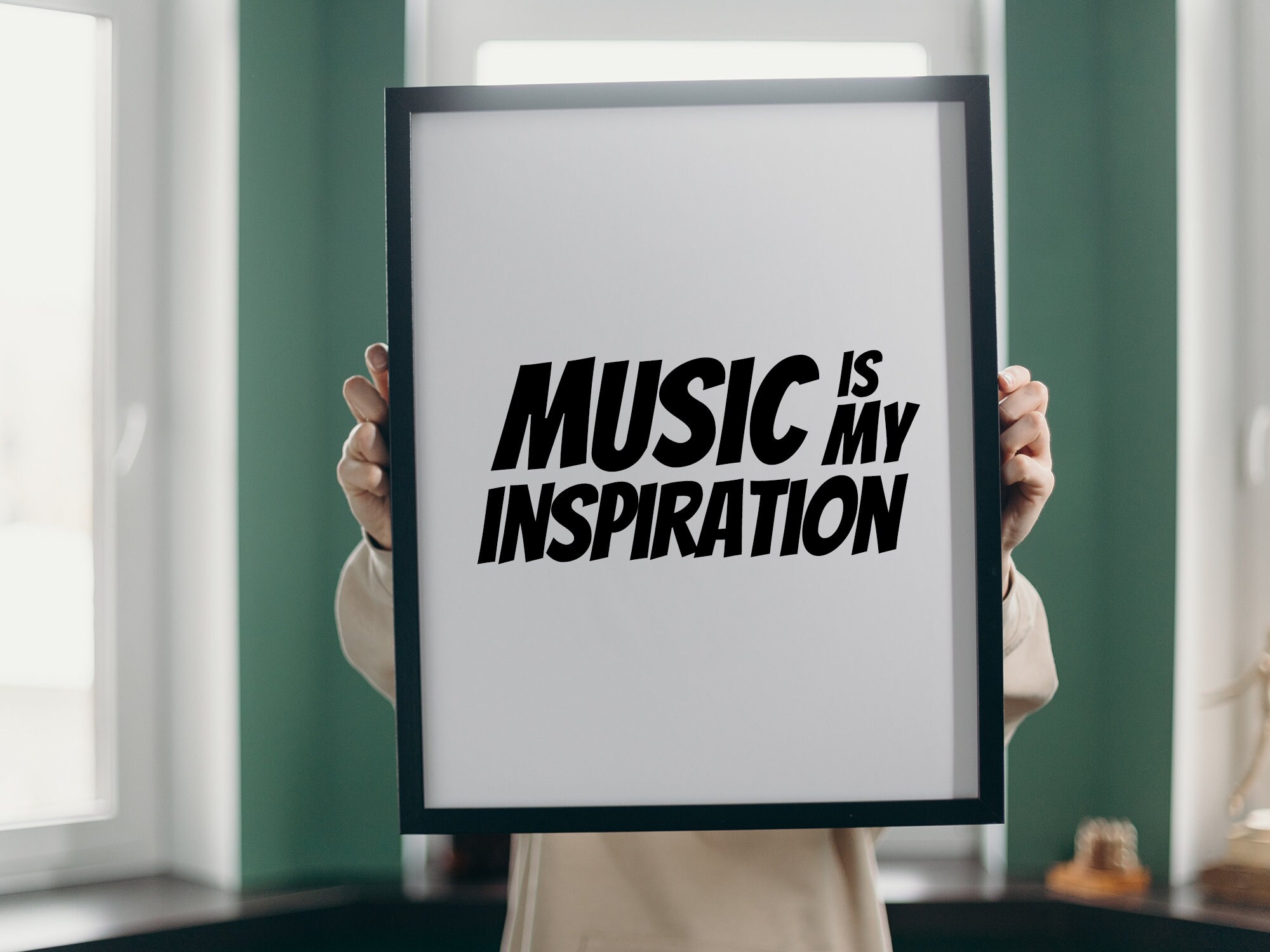 Music is My Inspiration, Printable Poster, Typography Wall Art ...