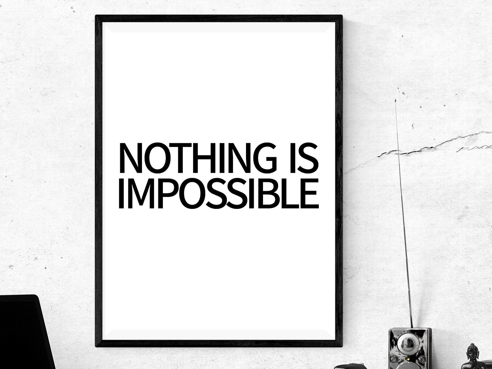 Nothing is Impossible, Printable Poster, Typography Wall Art ...