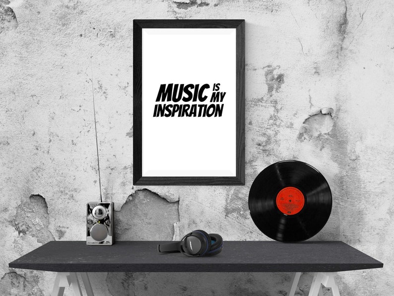 Music is My Inspiration, Printable Poster, Typography Wall Art ...