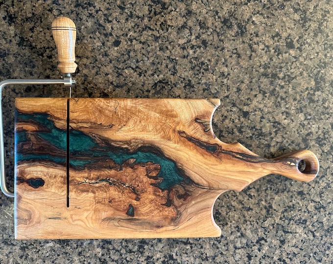Spalted Maple & Emerald Green Epoxy Cheese Slicer - Etsy