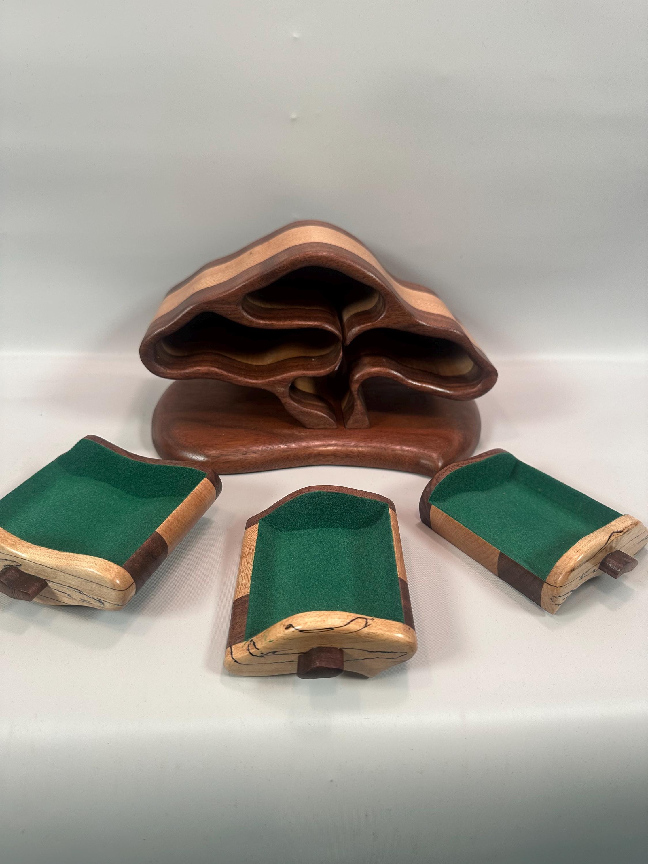 Bonsai Tree Jewelry Box: Walnut, Oak and Spalted Maple Trinket/band Saw ...