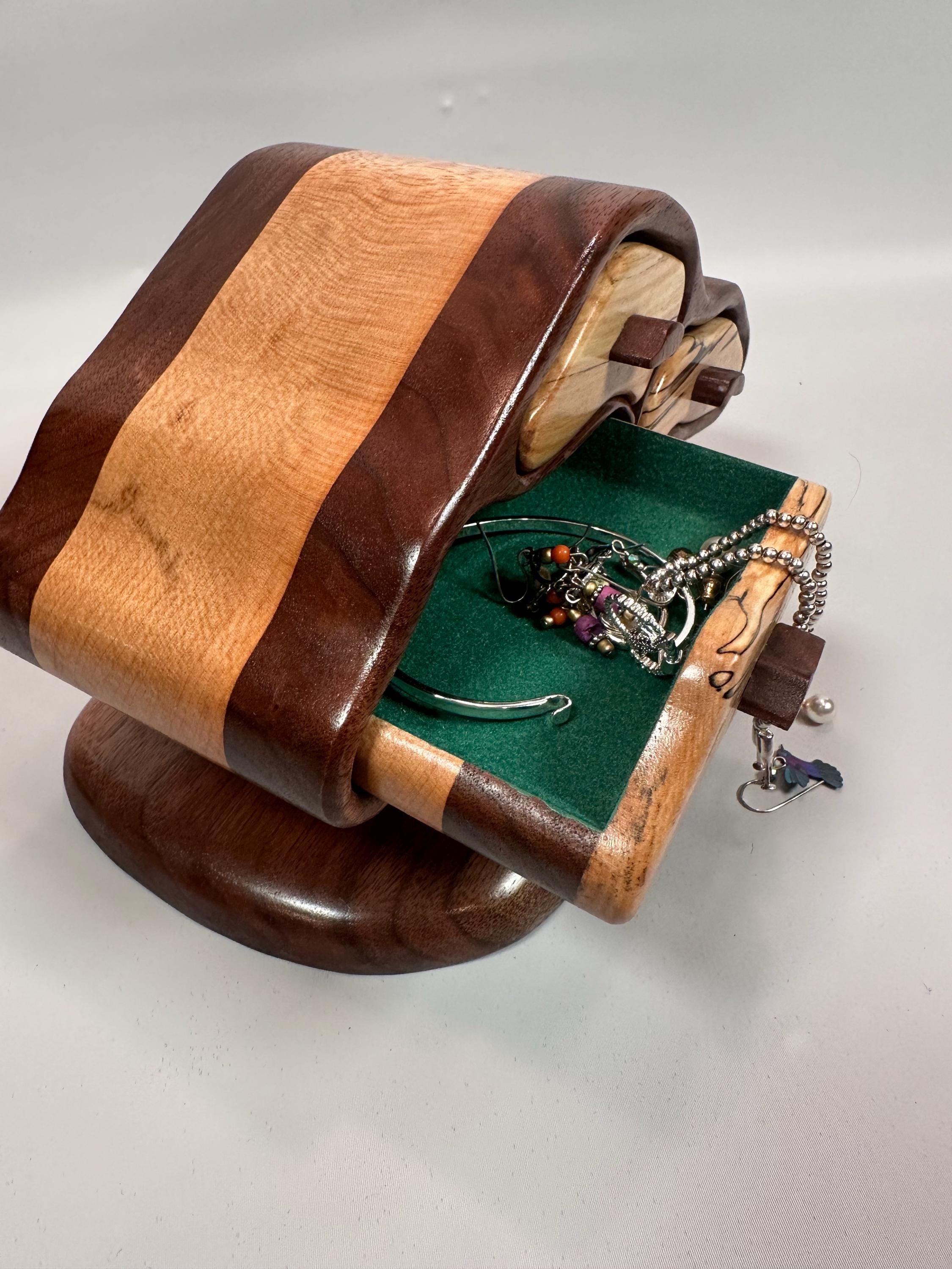 Bonsai Tree Jewelry Box: Walnut, Oak and Spalted Maple Trinket/band Saw ...