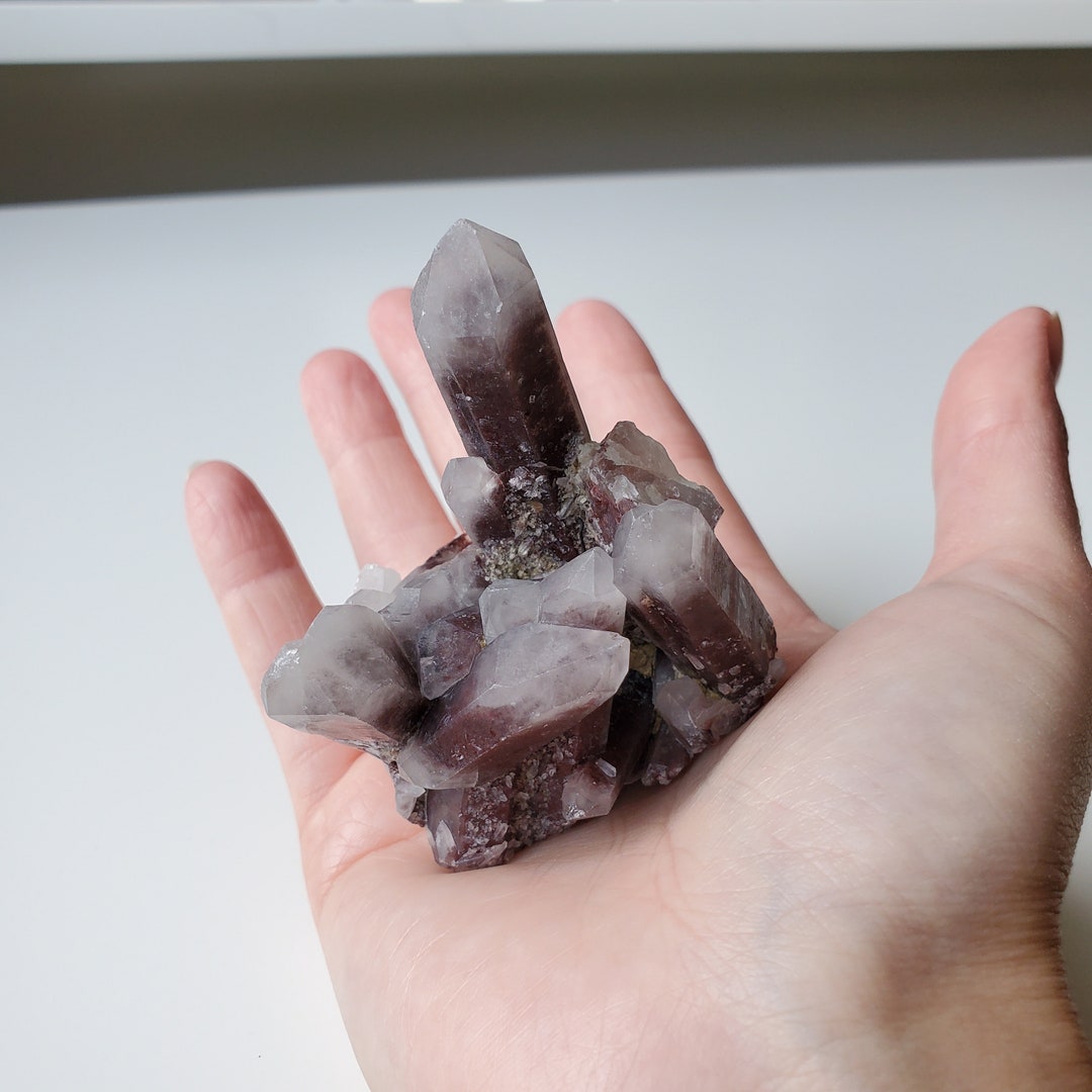 Ferruginous Quartz Crystal Cluster | Hematite Inclusions, Nigeria - Etsy