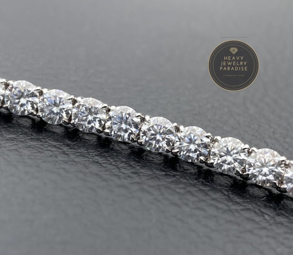 18k Gold Moissanite Bracelet 14ct Moissanite Tennis Bracelet Etsy