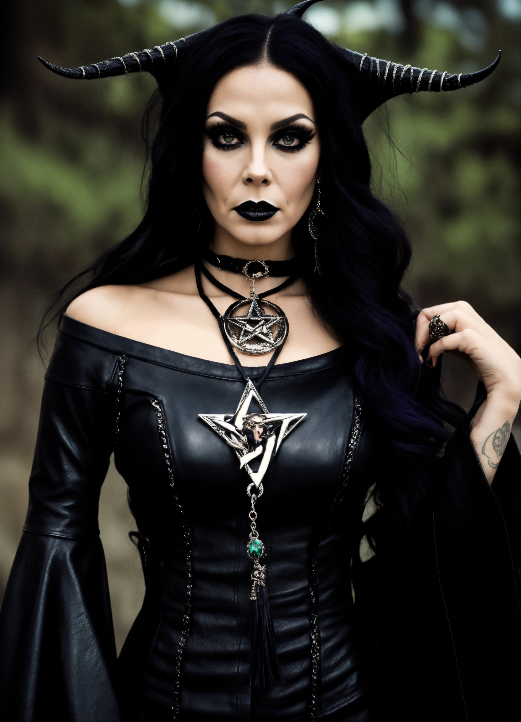 Beautiful Extremely Evil Wicked Satanic Goth Black Witch Mesmerizing ...