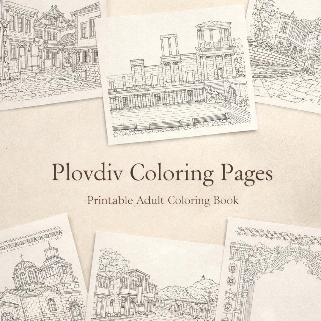 Plovdiv Coloring Pages | Bulgarian Old Town & Roman Theater | Relaxing ...