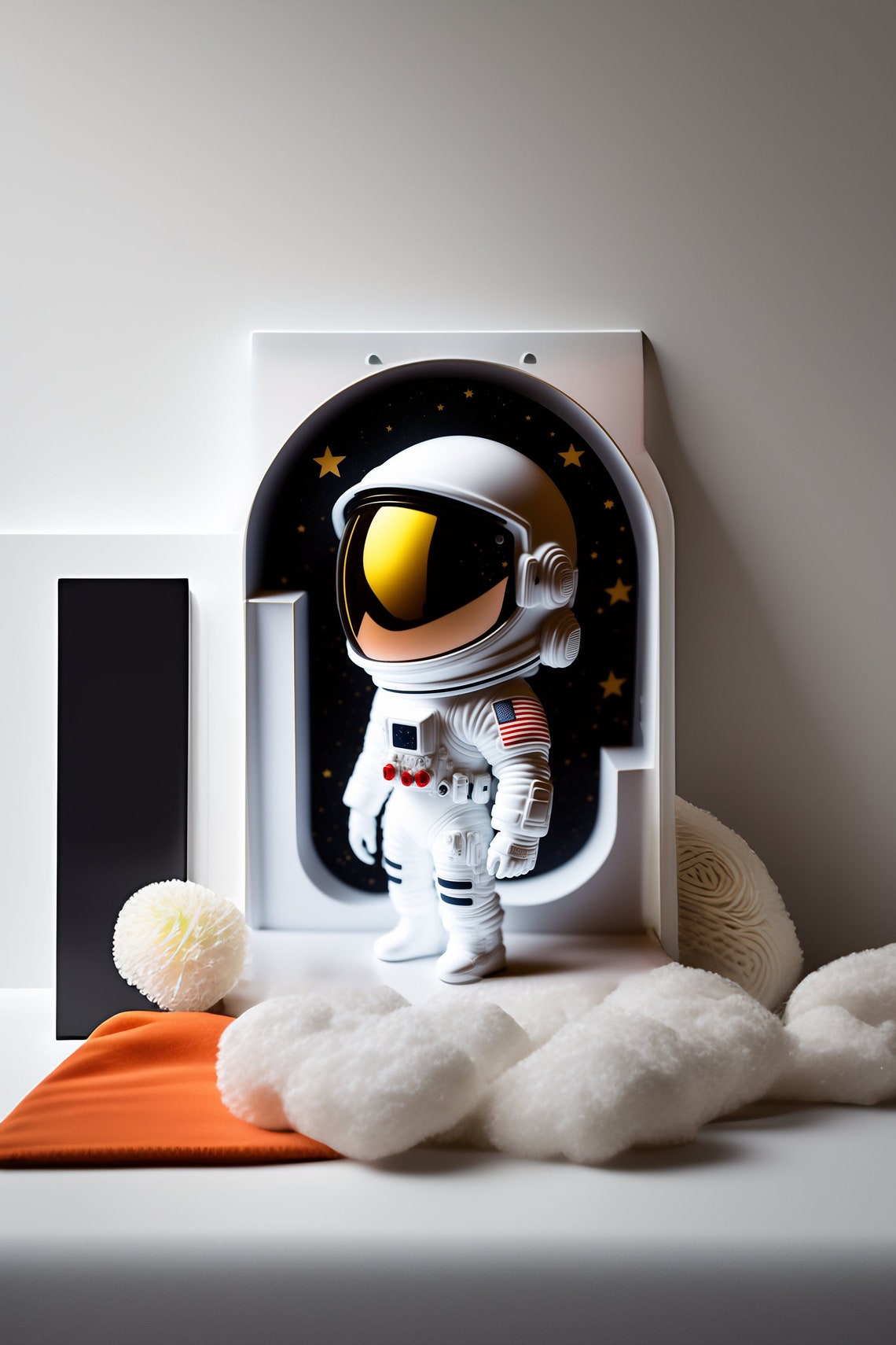 Astronaut White Suit Closed Helmet Funko Pop Black Space Background - Etsy