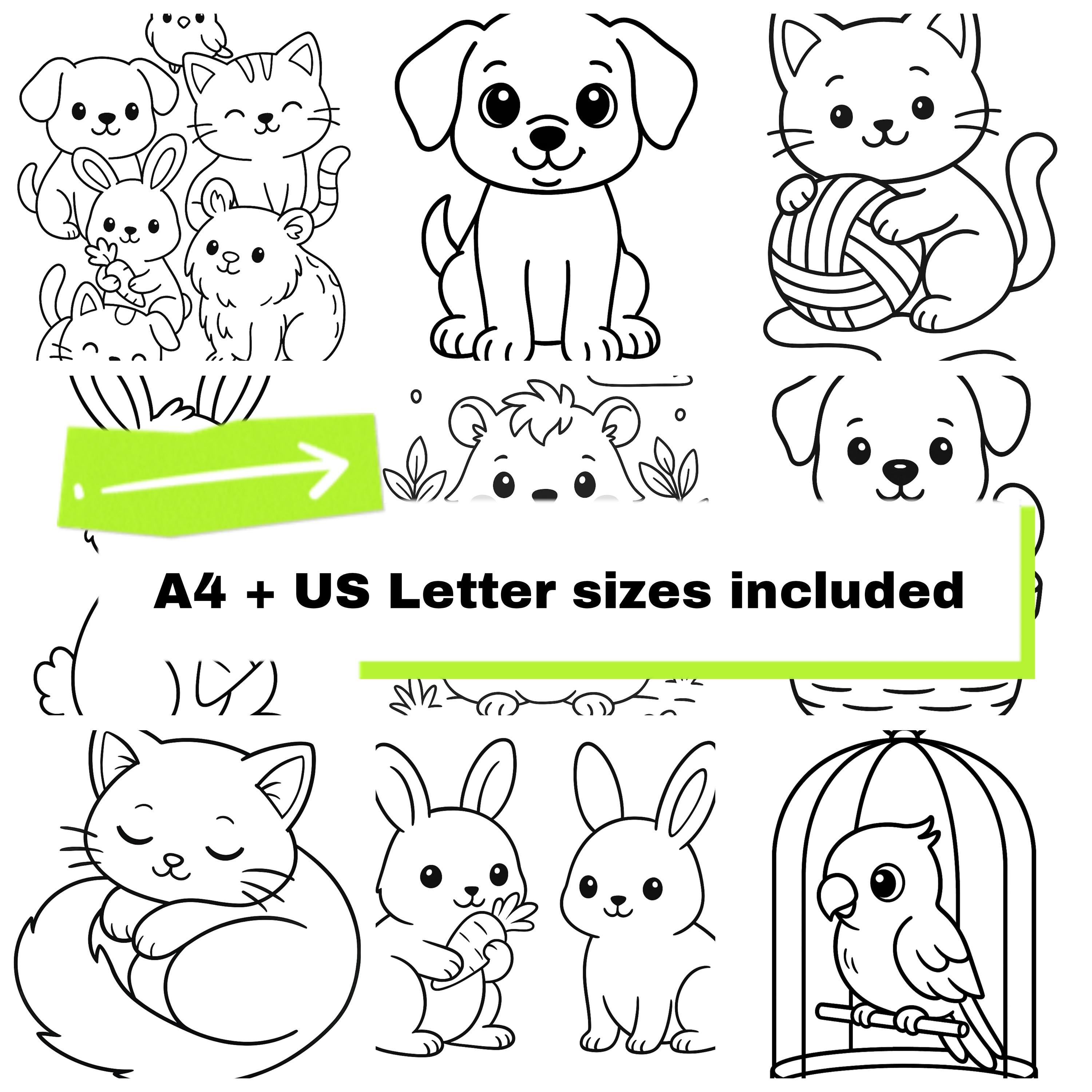 Cute Pets Coloring Pages | 10 Printable Animal Coloring Sheets for Kids ...
