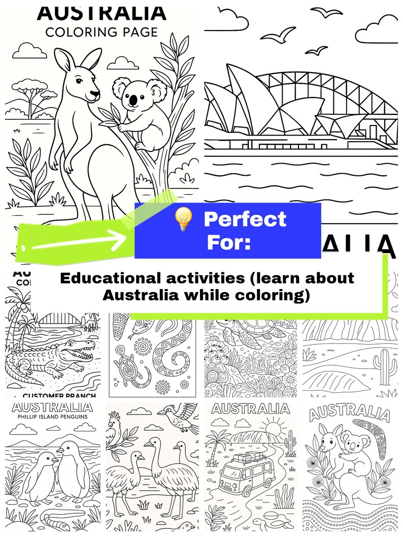 Australia Coloring Pages | 10 Printable Sheets | Kangaroo, Koala ...