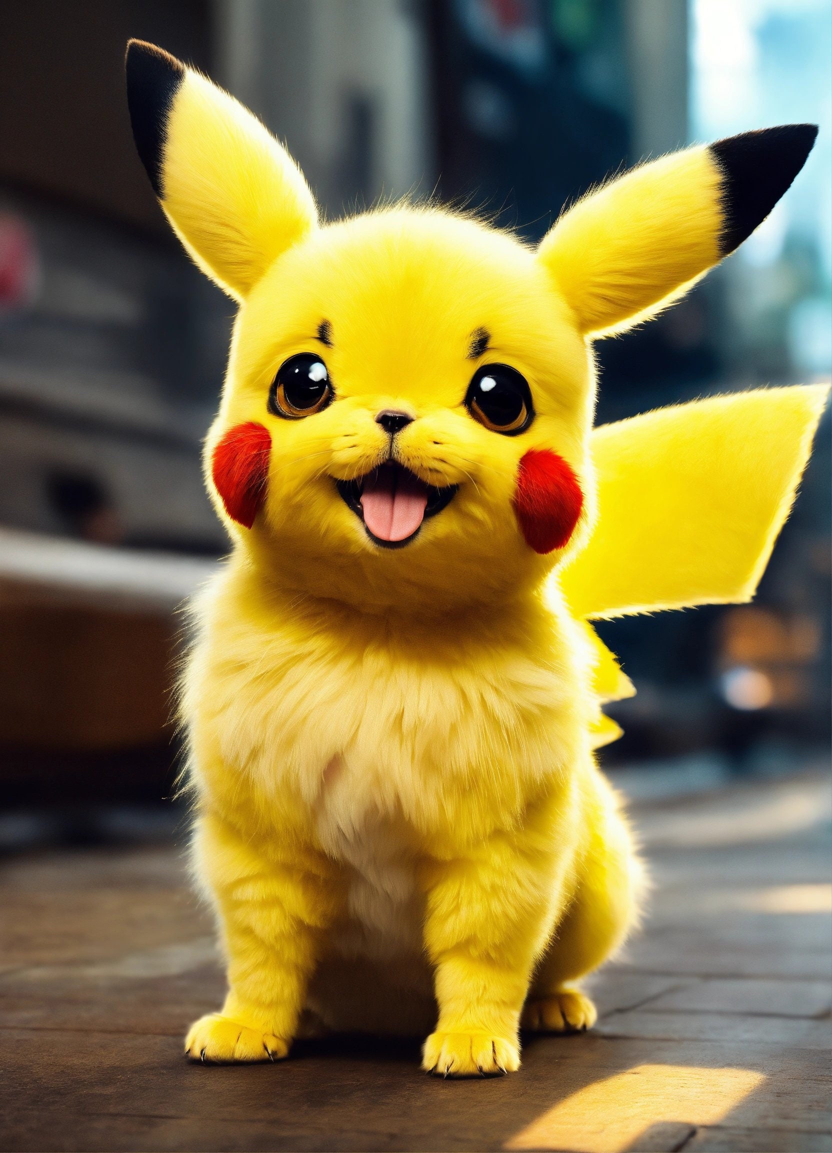 Pikachu If It Was a Dog Cute Fluffy Yellow Fur Cute Face - Etsy