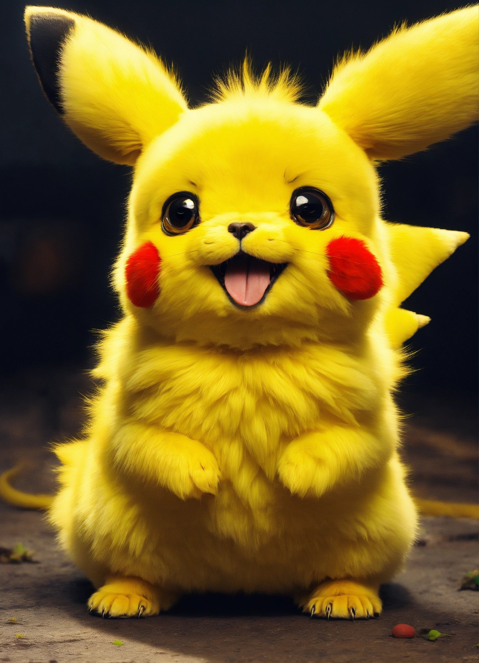 Pikachu If It Was a Dog Cute Fluffy Yellow Fur Cute Face - Etsy
