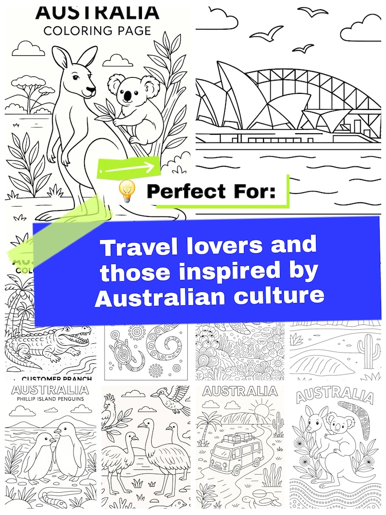 Australia Coloring Pages | 10 Printable Sheets | Kangaroo, Koala ...