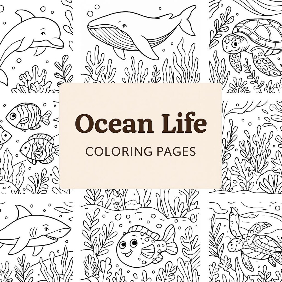 Ocean Life Coloring Pages | 10 Printable Underwater Scenes With ...