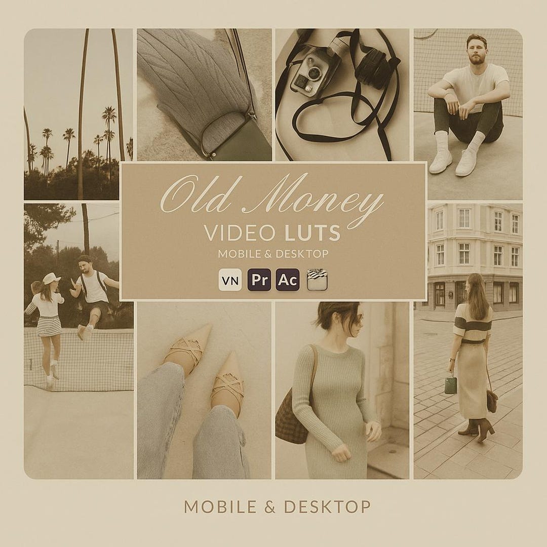 Old Money Video Luts | 10 Cinematic LUT Pack for Mobile & Desktop | VN ...