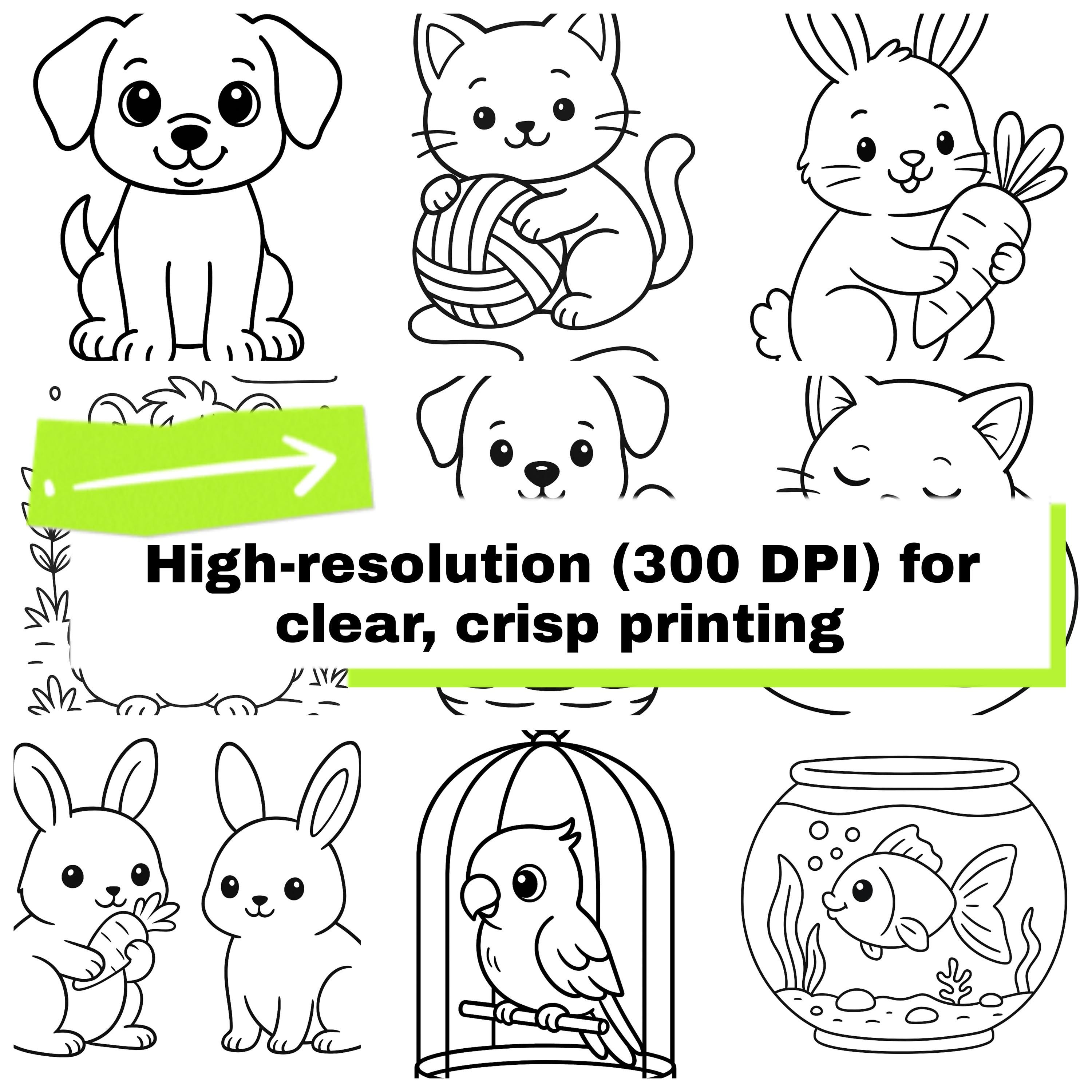 Cute Pets Coloring Pages | 10 Printable Animal Coloring Sheets for Kids ...