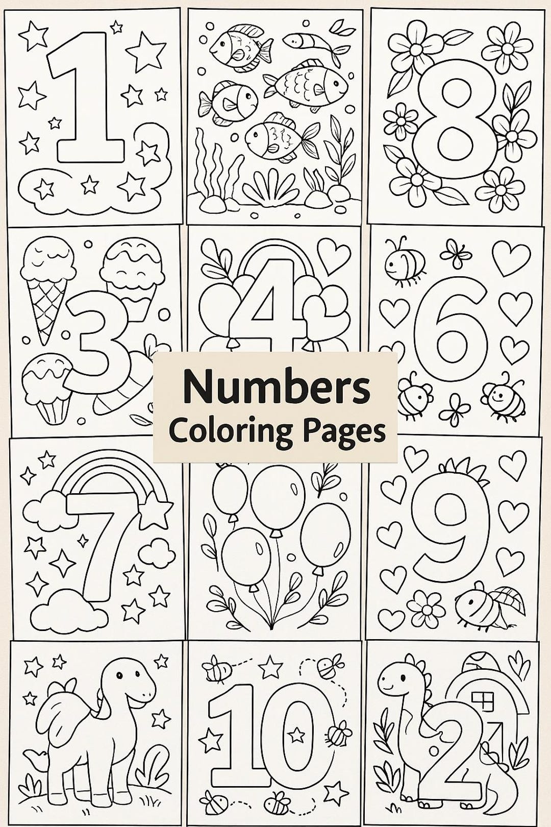 Numbers Coloring Pages | 1-10 Printable Activity Sheets | Fun ...